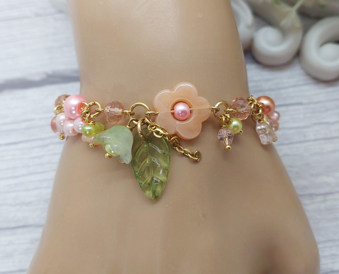 Beaded Cottagecore Bracelet, Whimsical Aesthetic Jewelry, Beaded ...