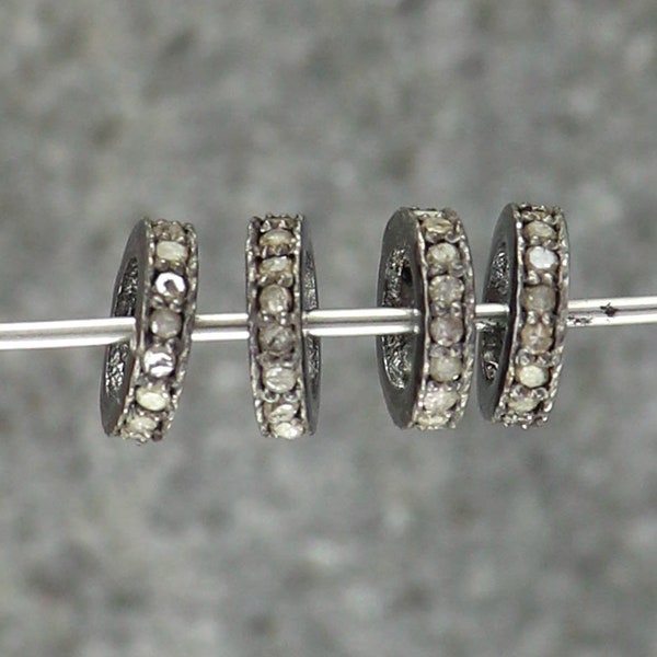 Pave Diamond Beads - Etsy