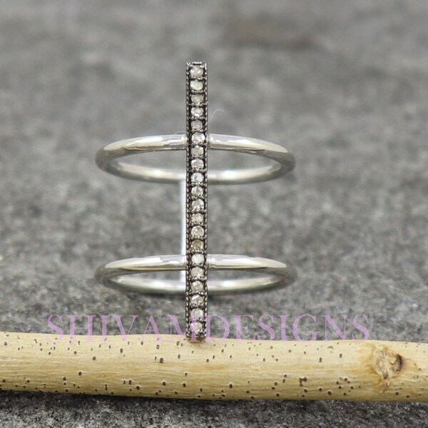Diamond Bar Ring - Etsy