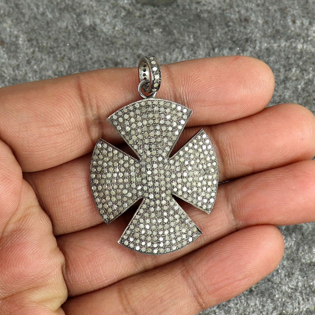 Pave Diamond Cross Pendant, Diamond Cross Pendant, Pave Cross Jewelry ...