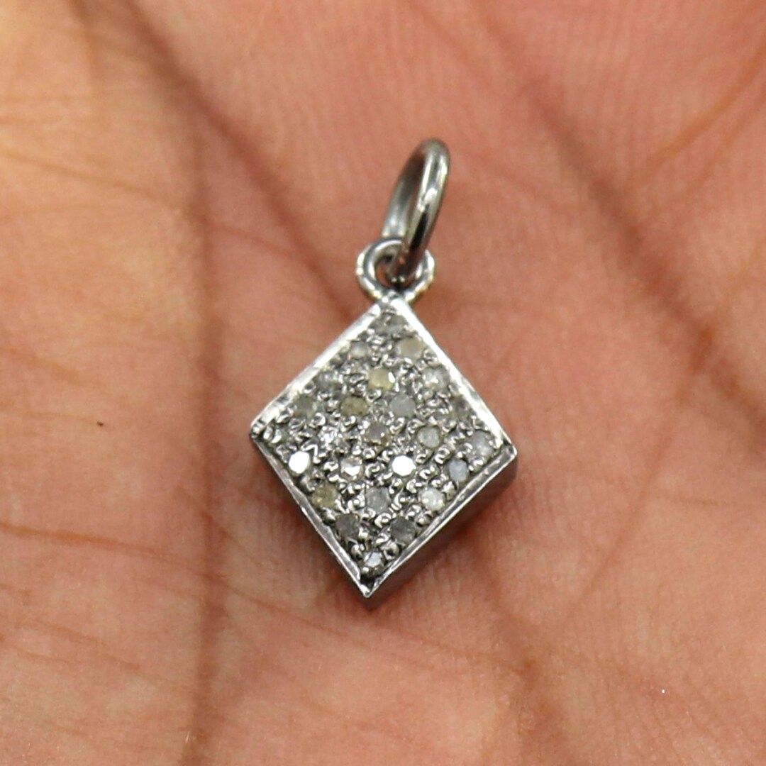 Pave Diamond Connector Disc, Pave Diamond Pendant Necklace, 925 ...