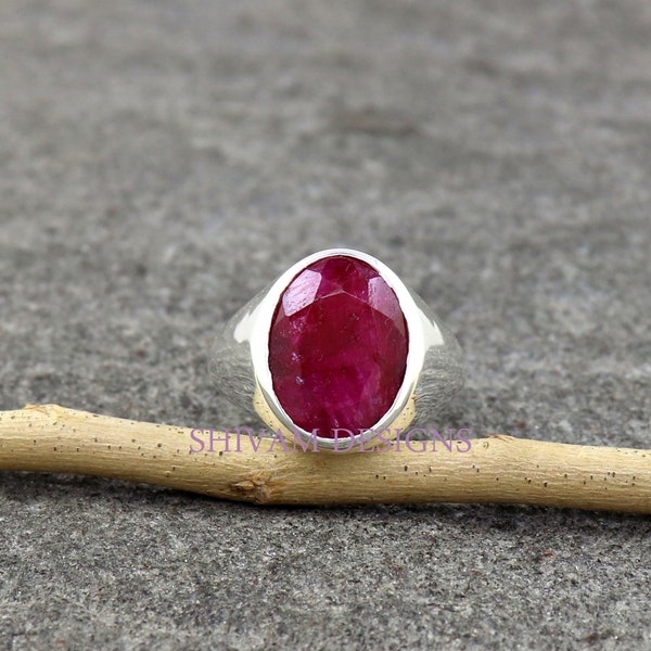 Ruby Men Ring - Etsy