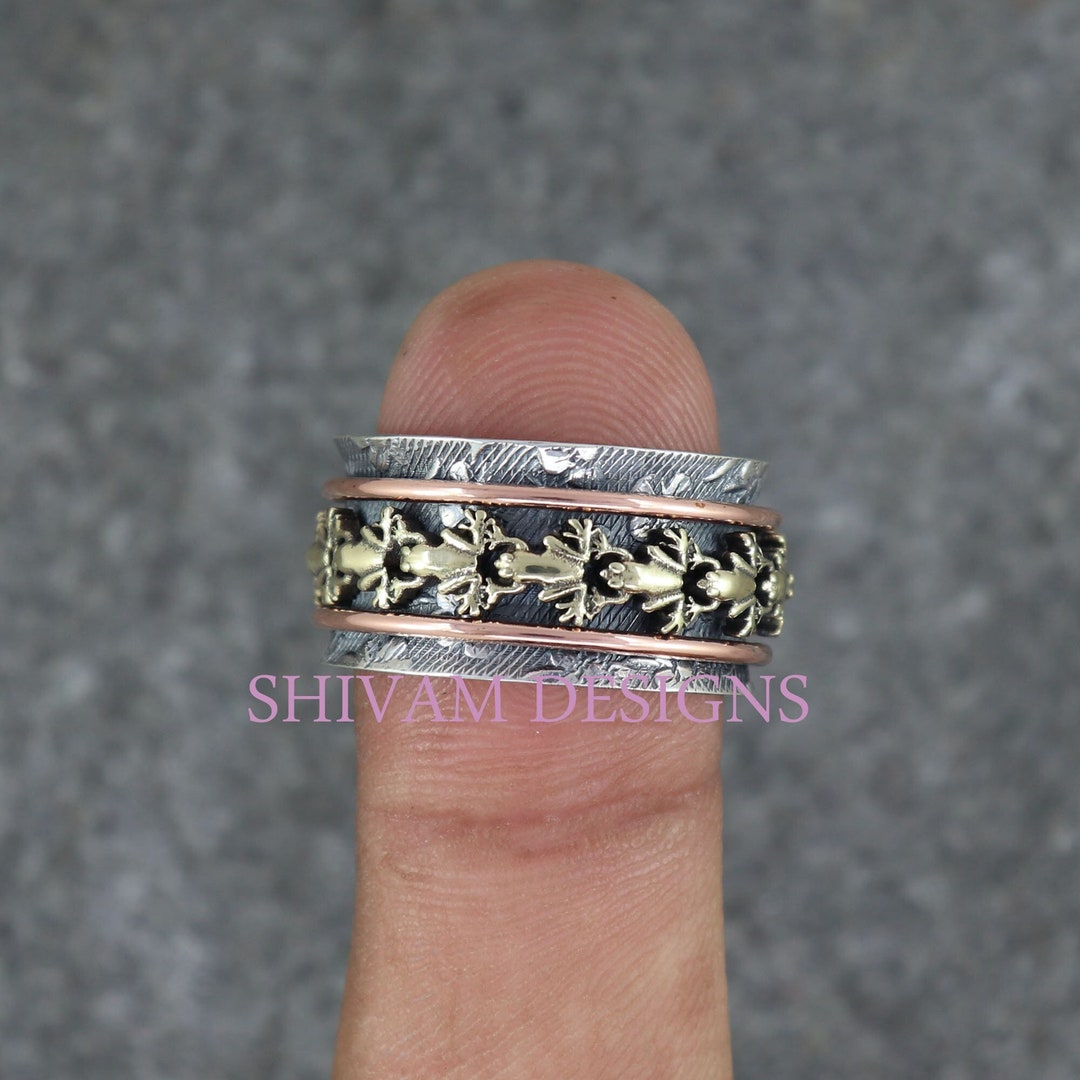 Spinner Ring, Frog Spinner Ring, Animal Spinner Ring, 925 Sterling ...