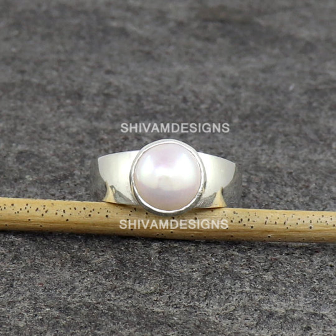 Natural Pearl Ring, 925 Sterling Silver Ring, Water Pearl Engagement ...