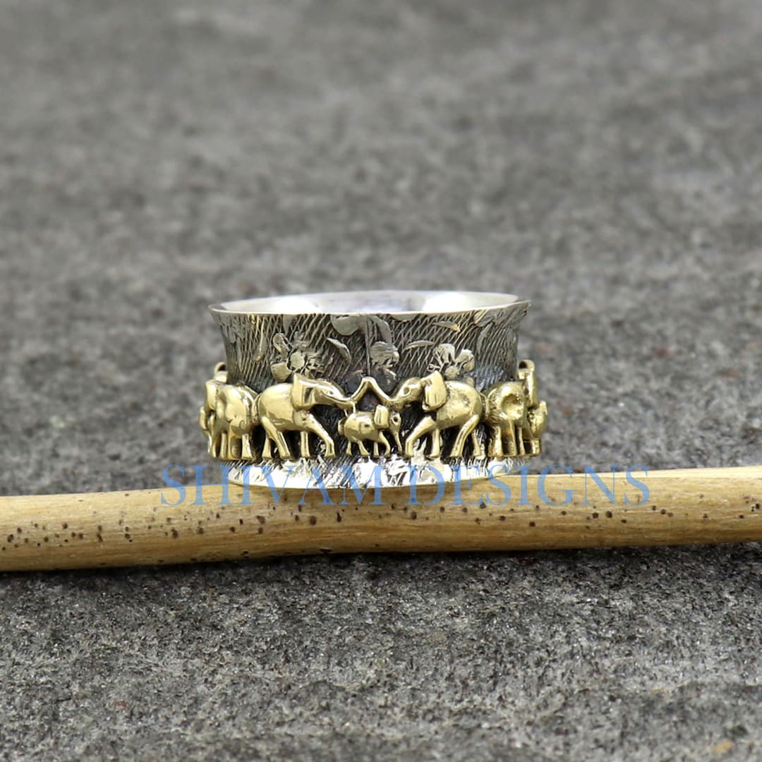 Spinner Ring, Elephant Spinner Ring, Meditation Spinner Ring, Animal ...