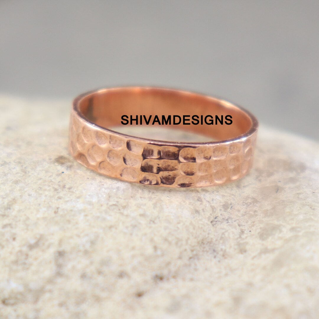 Hammered Solid Copper , Solid Copper Ring , Pure Copper Wrap Ring ...