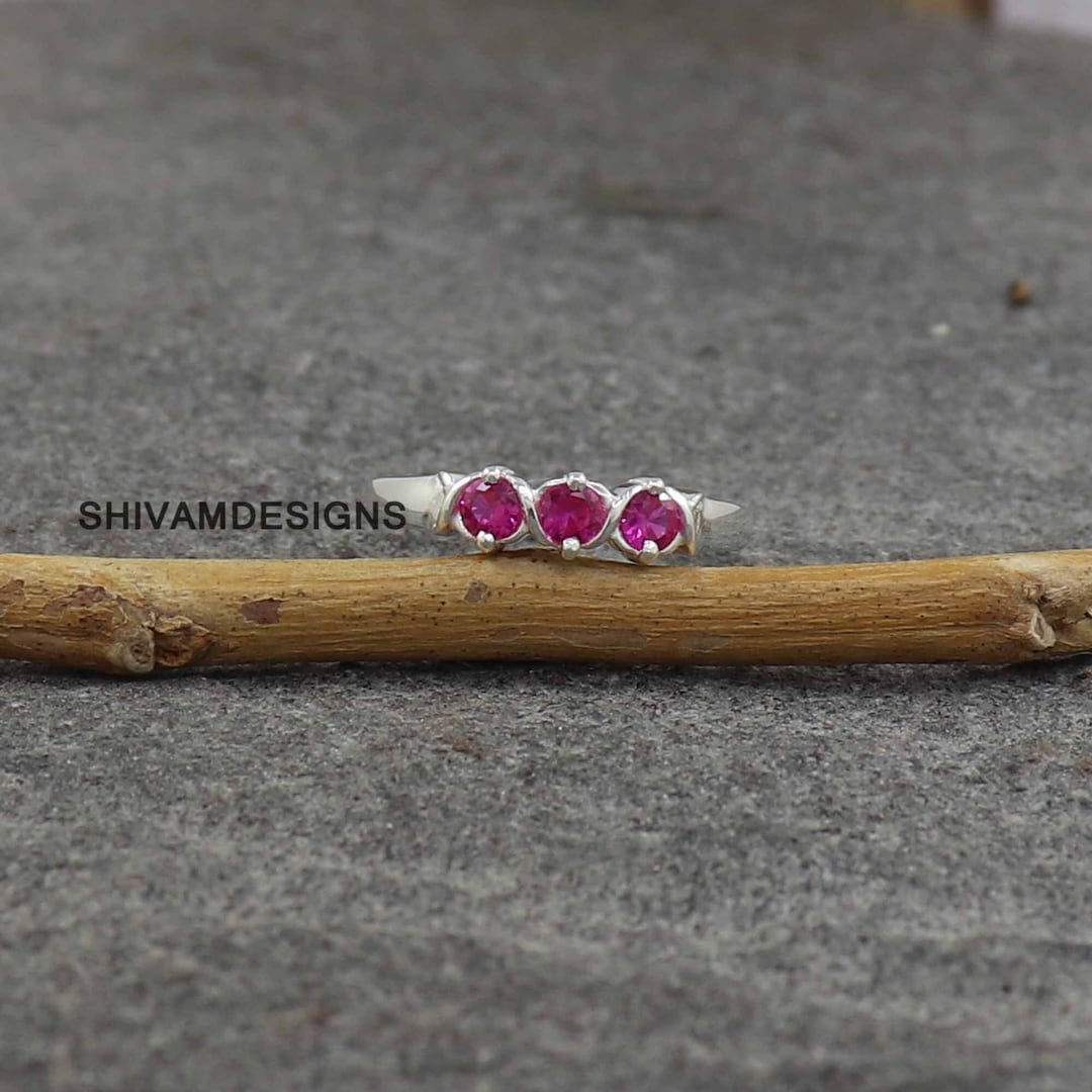 Ruby Ring, 925 Sterling Silver Ring, Ruby Gemstone Jewelry, Boho ...