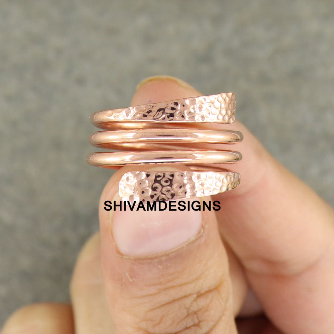 Pure Copper Wrap Ring , Finger Ring, Solid Copper Ring , Healing Copper ...