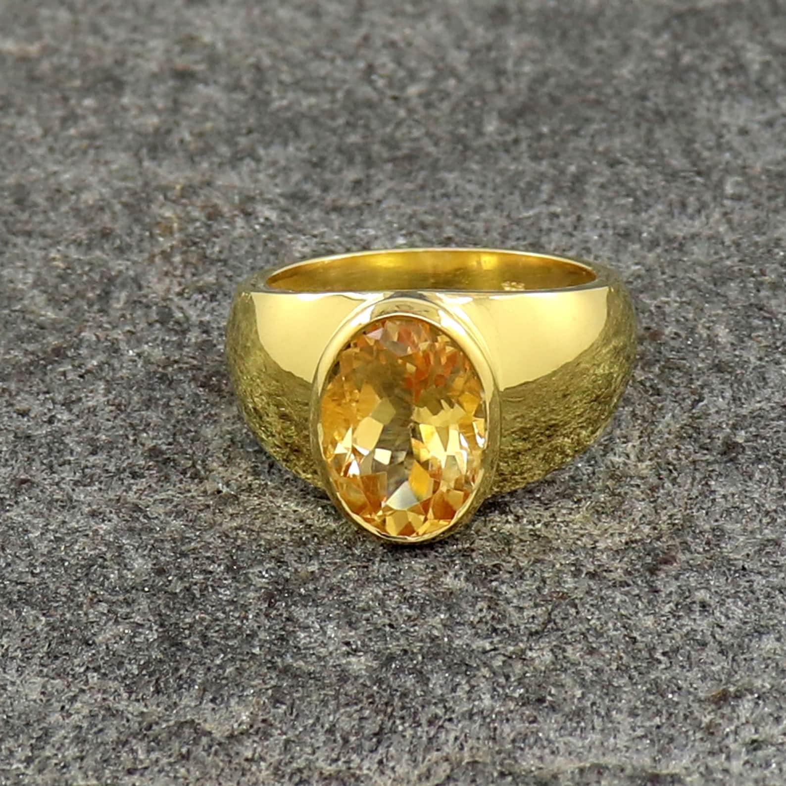 Natural Citrine Ring Yellow Gold Plated Ring Sterling Silver | Etsy