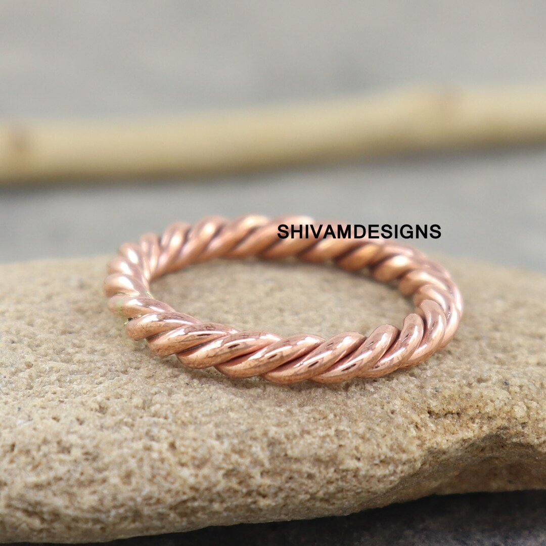 Pure Copper Solid Copper ,twisted Fidget Rolling Ring, Pure Copper Wrap ...
