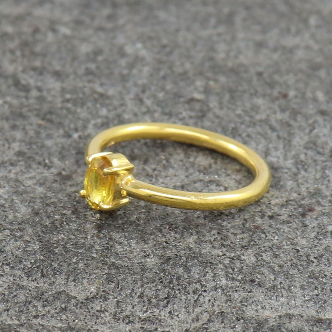 Natürlicher Gelber Saphir Ring 925 Sterling Silber Vergoldet - Etsy.de