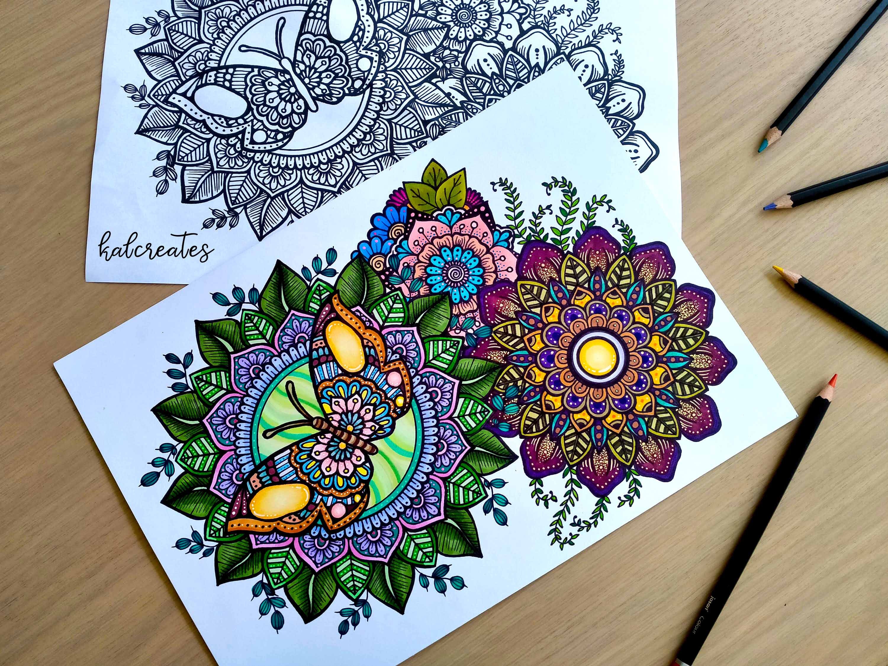 Printable Digital File Coloring Page for Adults Hand Drawn - Etsy