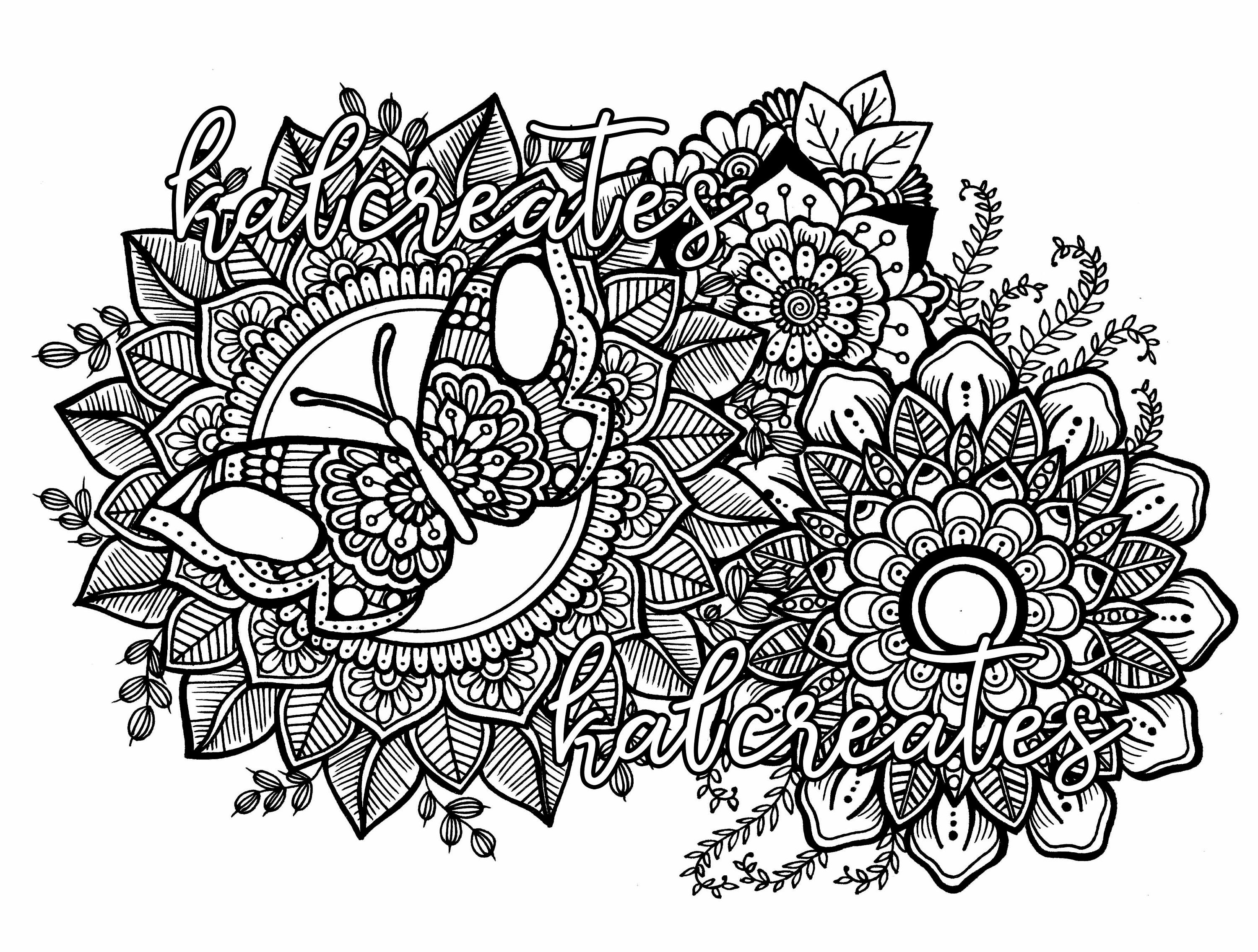 Printable Digital File Coloring Page for Adults Hand Drawn - Etsy