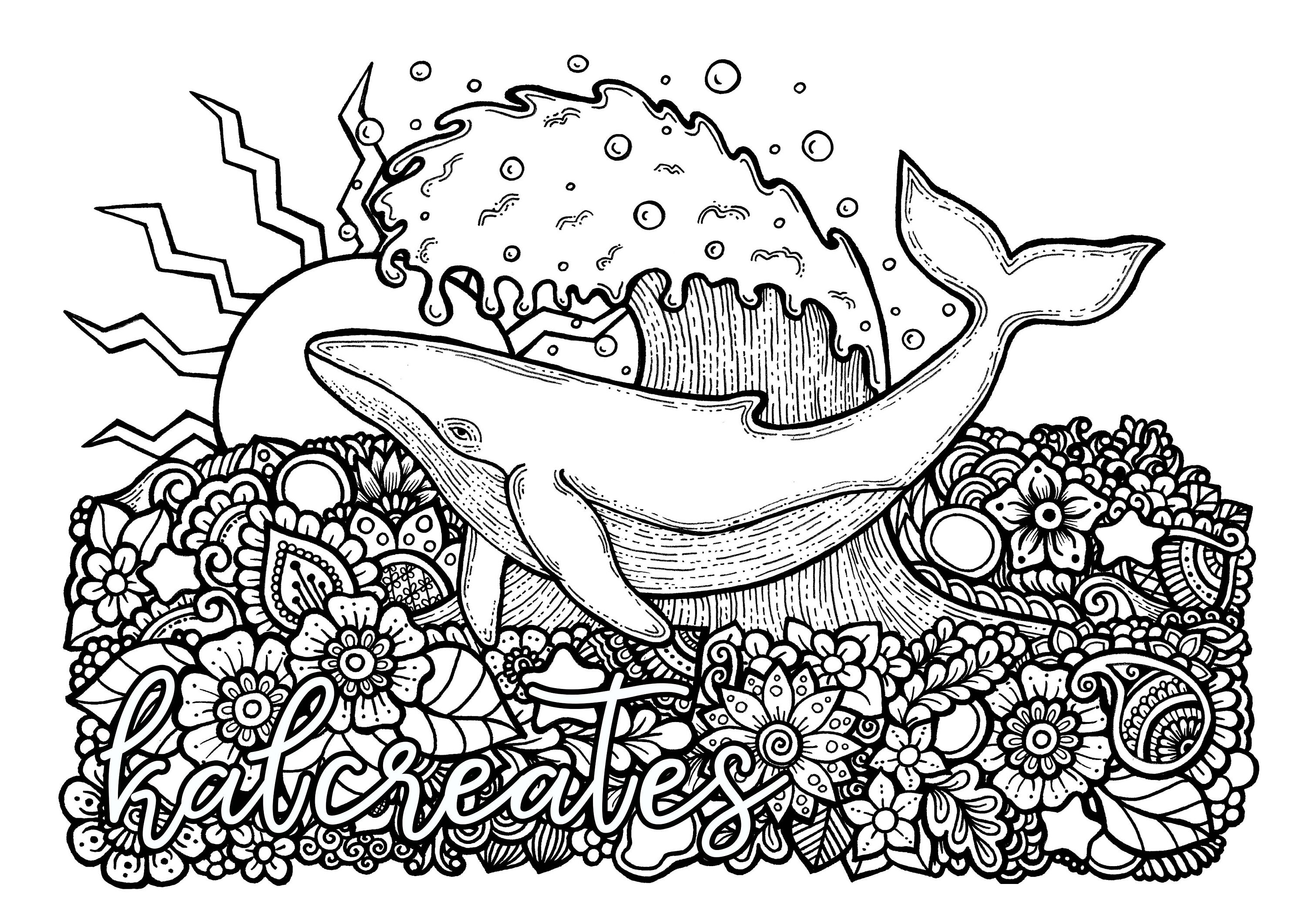 Printable Digital File Coloring Page for Adults Hand Drawn - Etsy