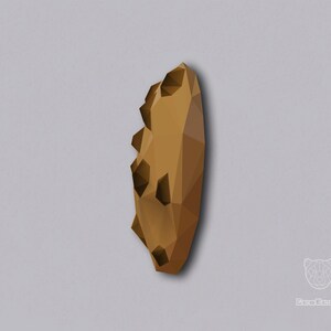 Low Poly Chocolate Chip Cookie Papercraft Template- Geometric Cookie ...