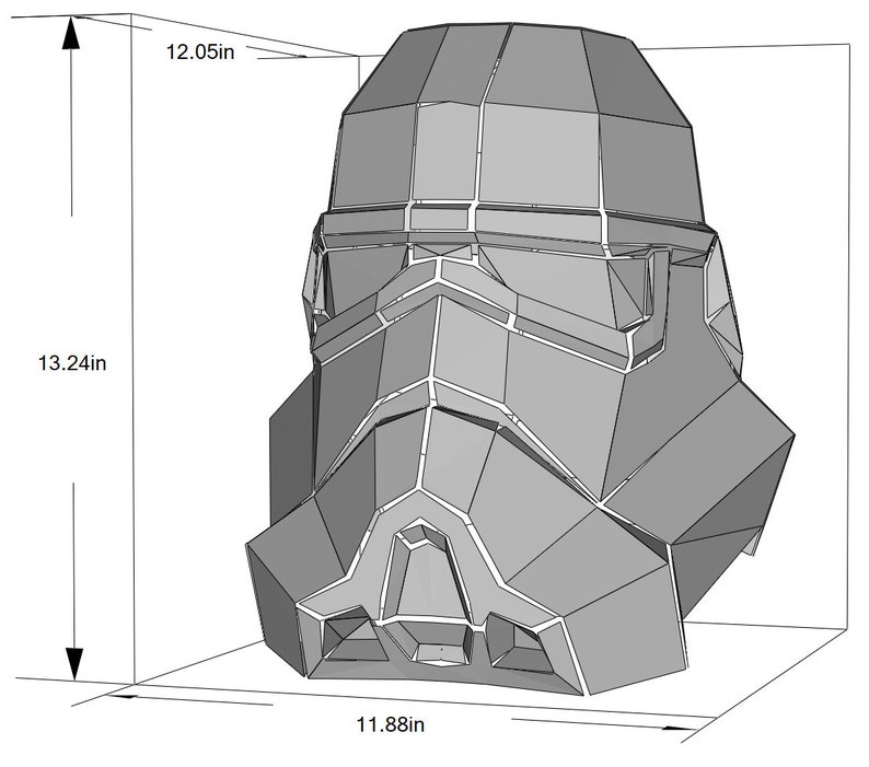 Low Poly Storm Trooper Mask Helmet Papercraft Template Geometric Storm ...