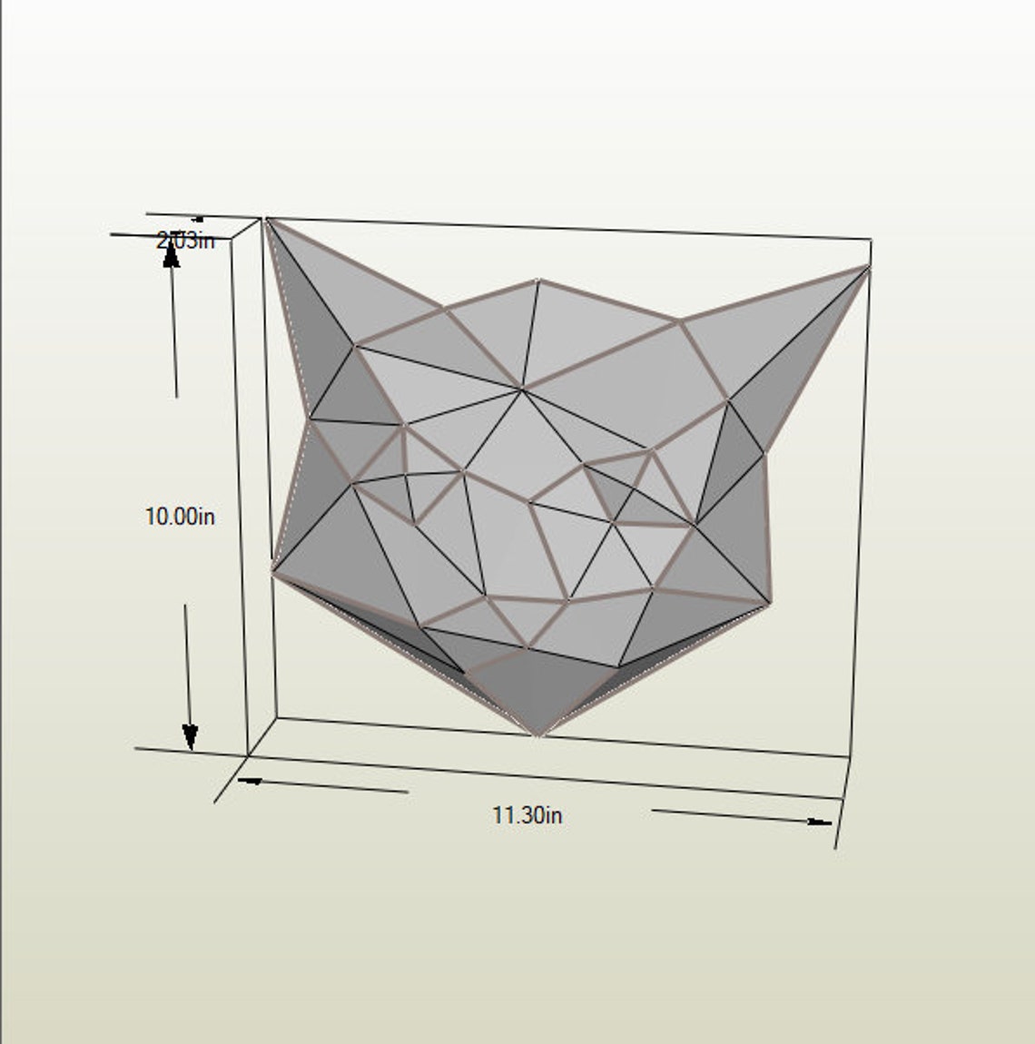 Geometric Cat Face Papercraft, Low Polycat Head, PDF TEMPLATE ...
