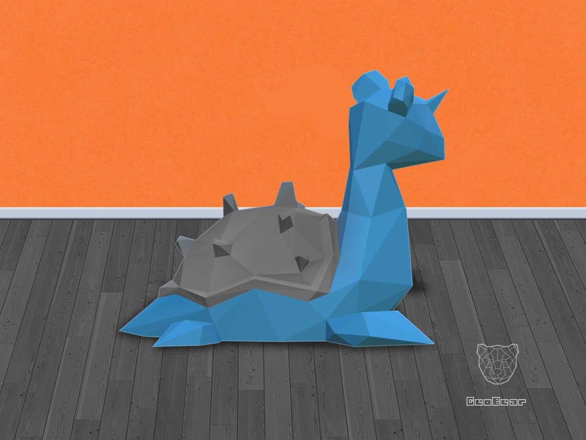 Low Poly Pokemon Lapras Papercraft Template Geometric Lapras - Etsy