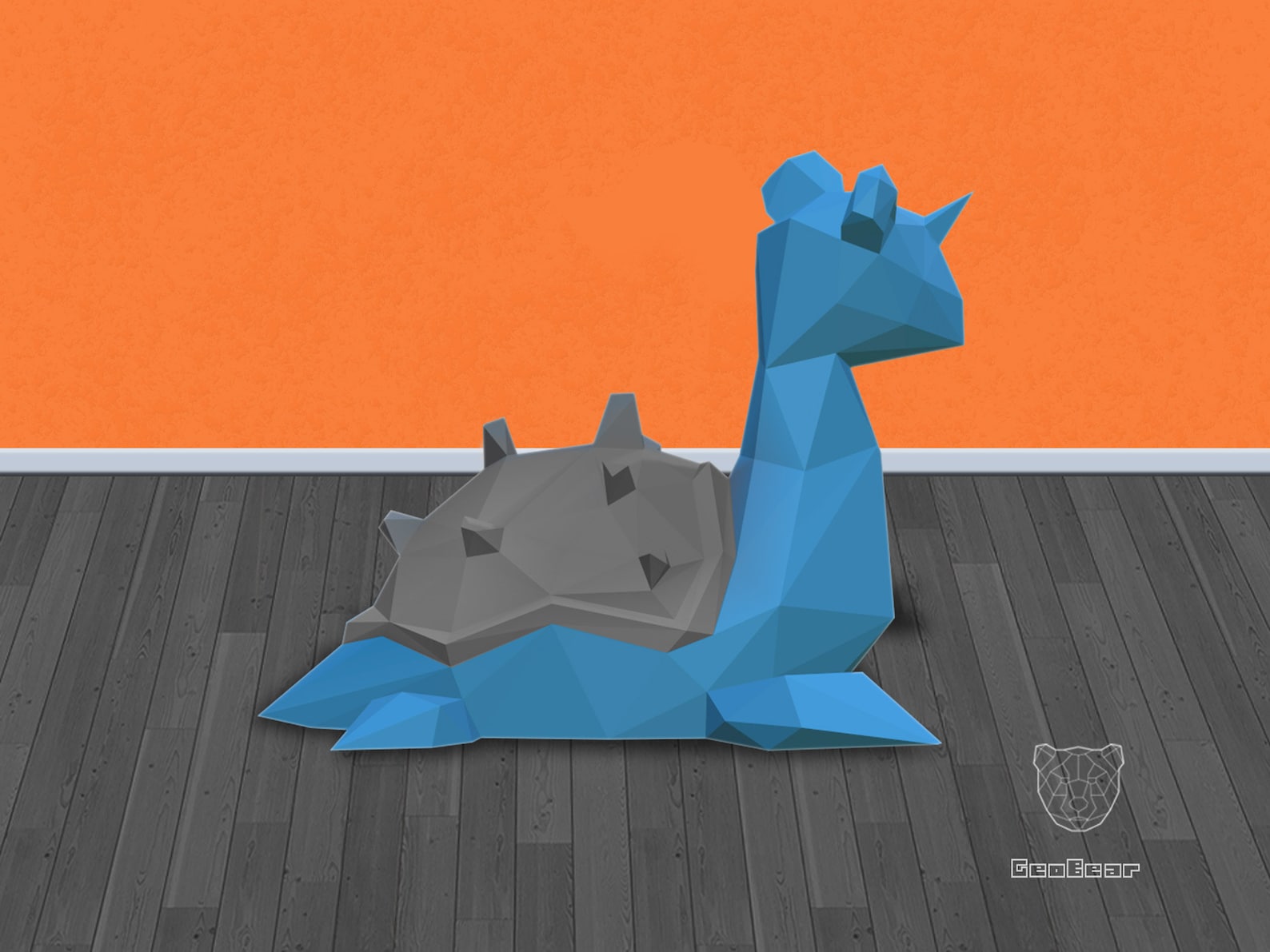 Low Poly Pokemon Lapras Papercraft Template- Geometric Lapras, Abstract Pokemon- DIY PDF ...