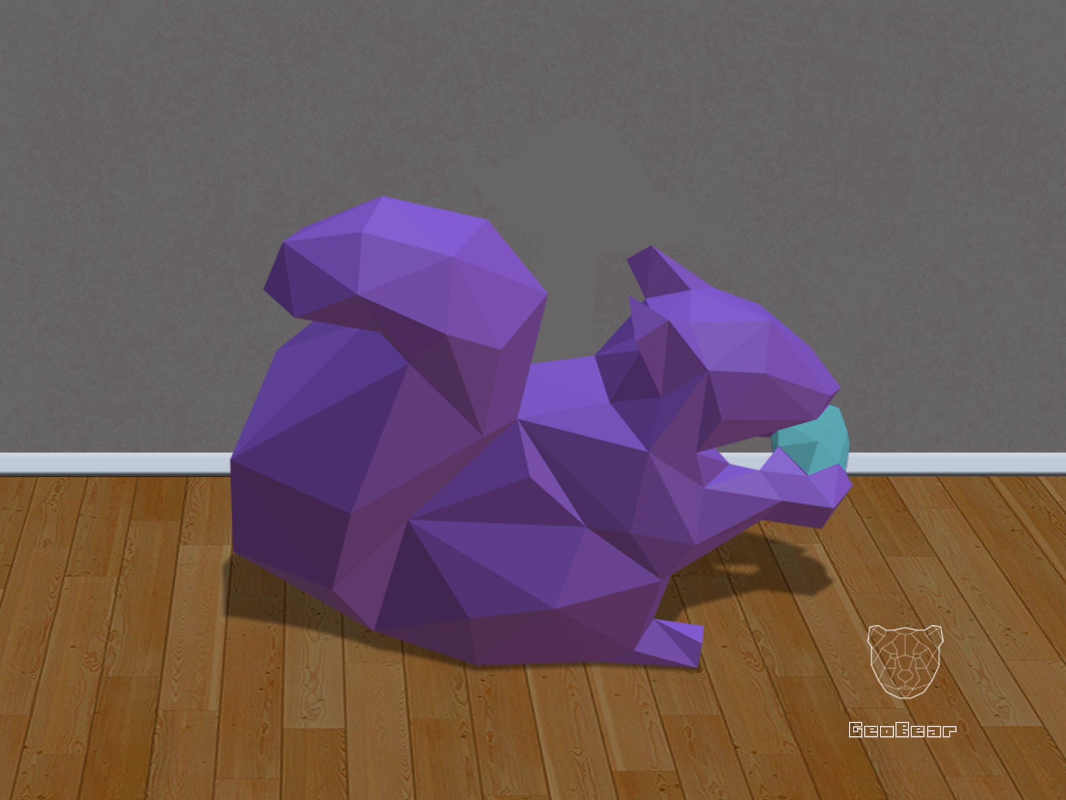 Papercraft Low Poly Squirrel - Geometric Squirrel, Abstract - DIY PDF ...