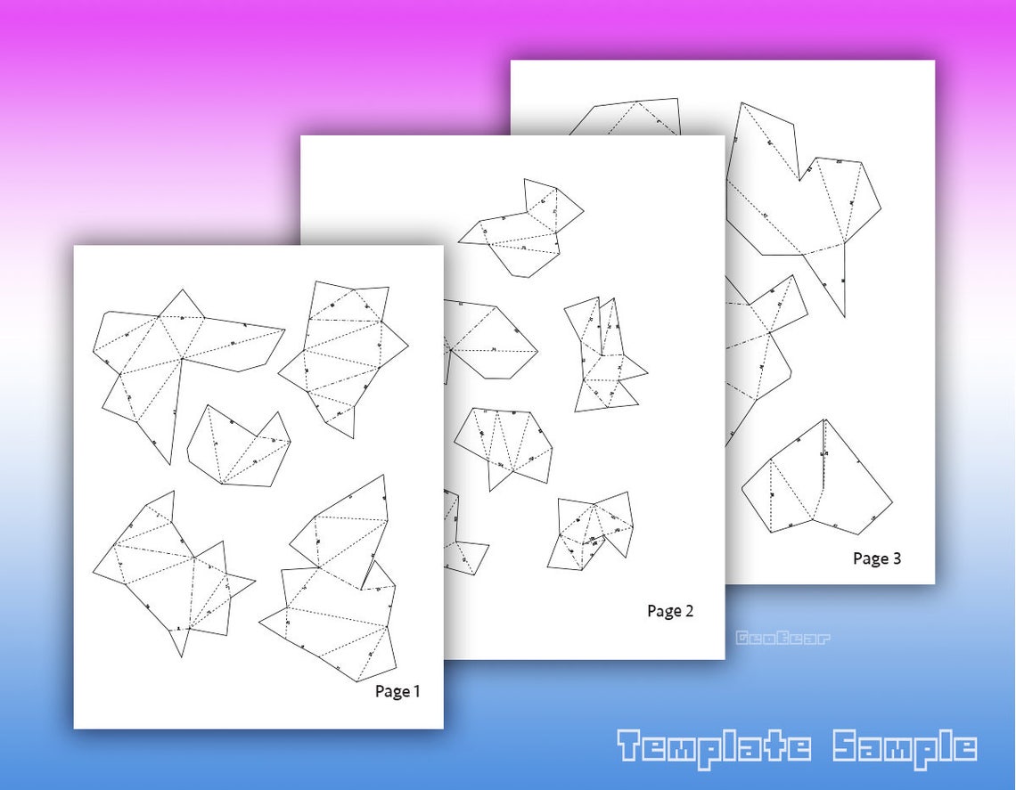 Geometric Paper Craft Fox 3D Low Ploly Fox PDF TEMPLATE - Etsy