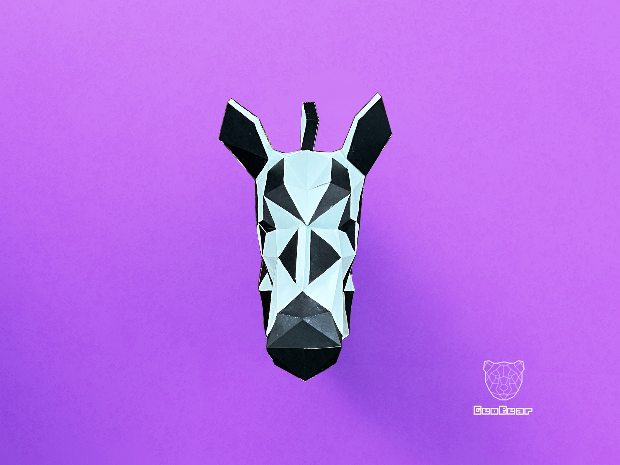 Geometric Paper Craft Zebra, 3D Low Poly Zebra, PDF TEMPLATE, Paper ...