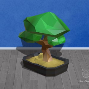 Papercraft Low Poly Bonsai Tree - Geometric Tree, Abstract Bonsai - DIY ...