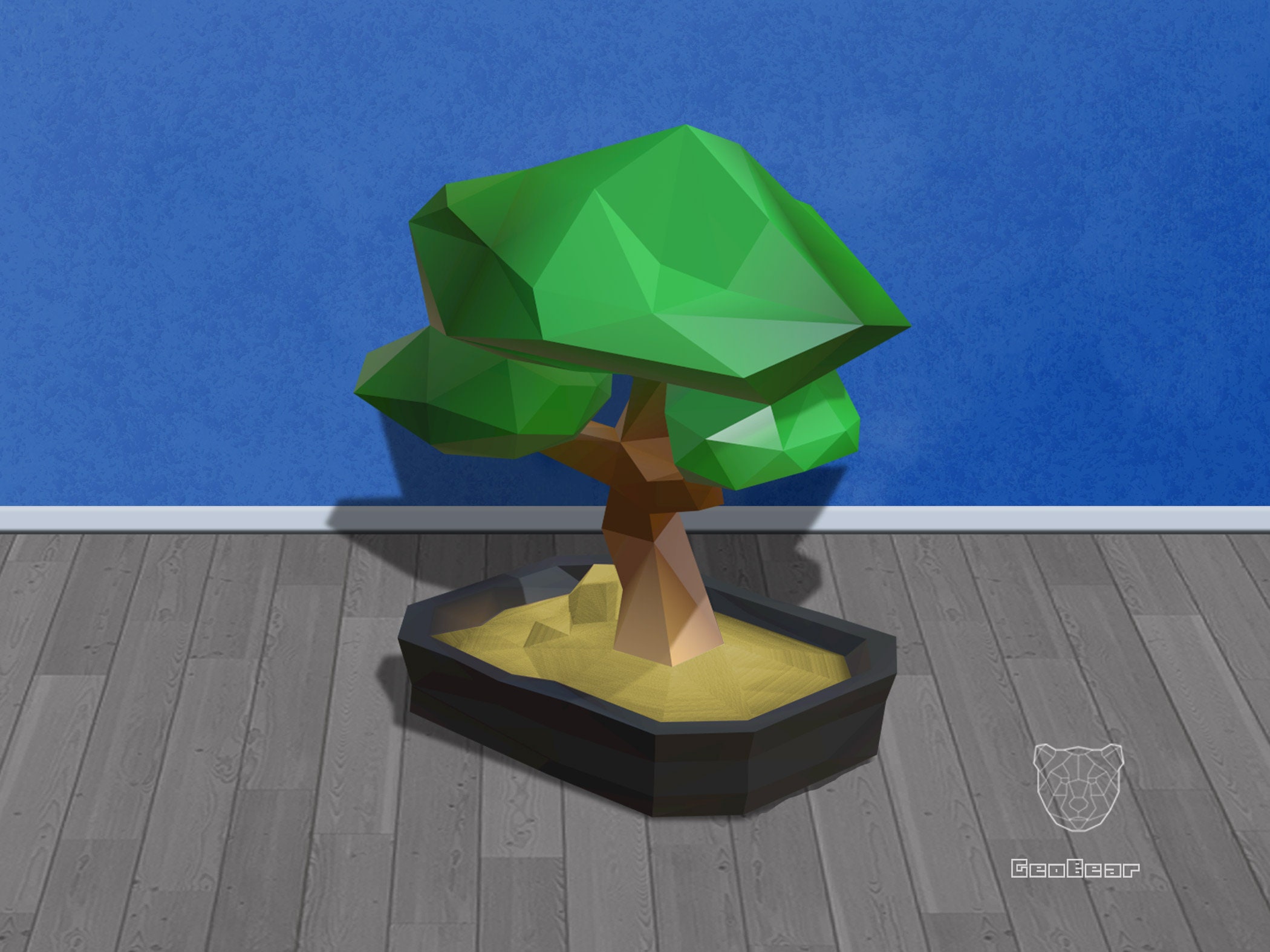 Papercraft Low Poly Bonsai Tree - Geometric Tree, Abstract Bonsai - DIY ...