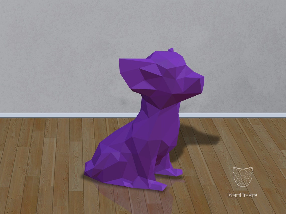 Geometric Papercraft Chihuahua Low Poly Dog Papercraft - Etsy