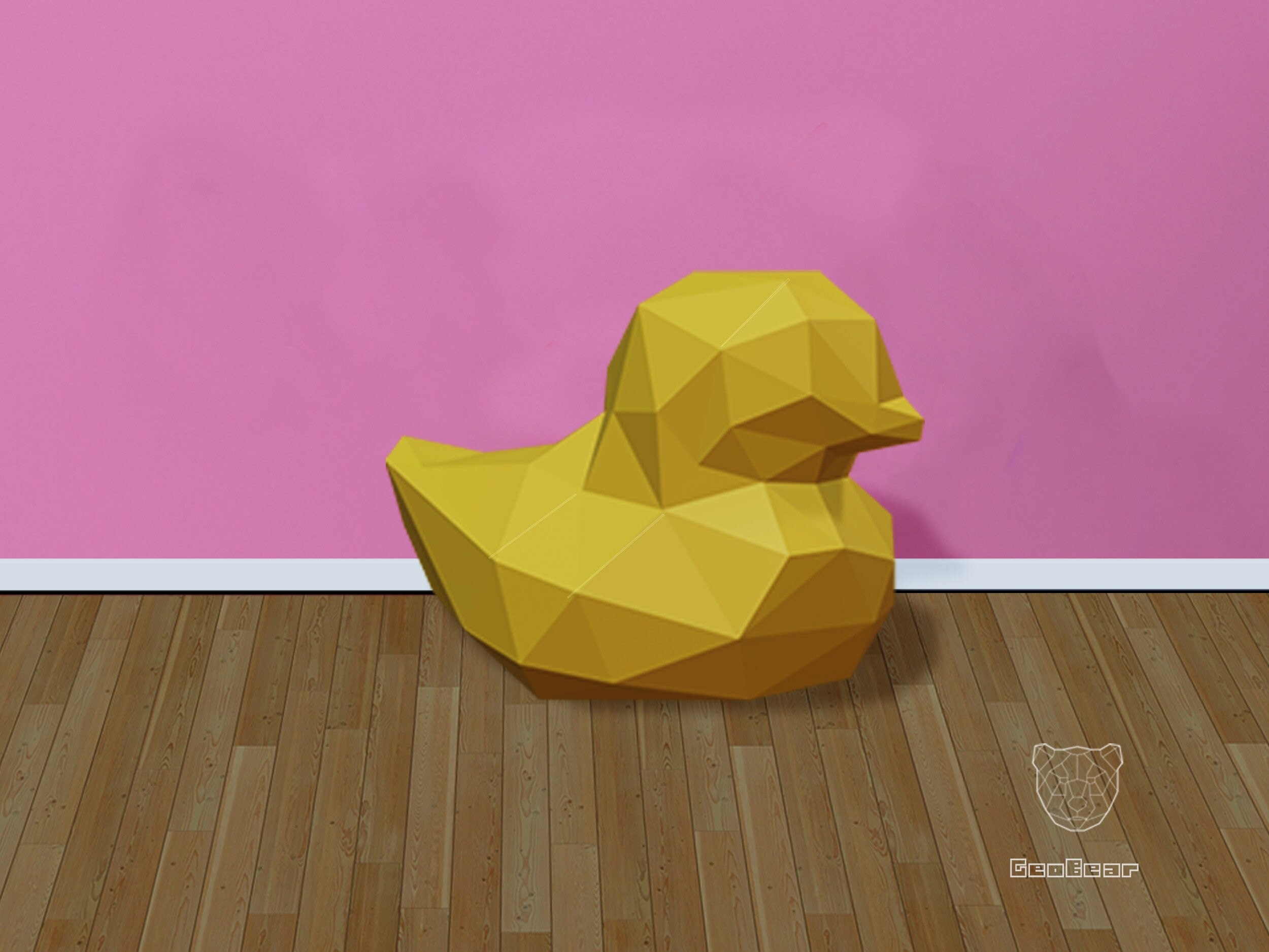 Geometric Rubber Duckie Papercraft Low Poly Duck PDF - Etsy