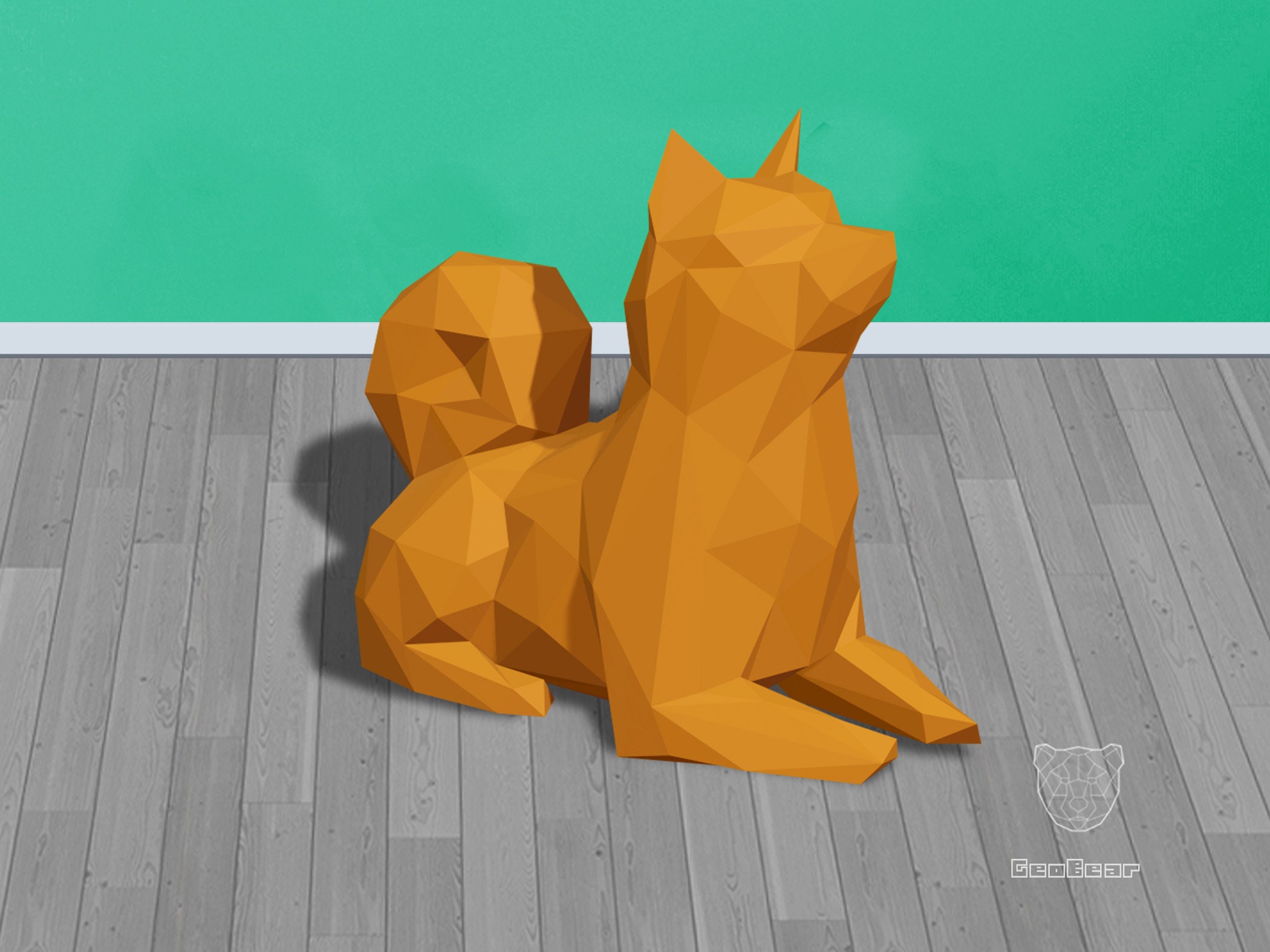 Low Poly Papercraft Shiba Inu Geometric Shiba Inu PDF - Etsy