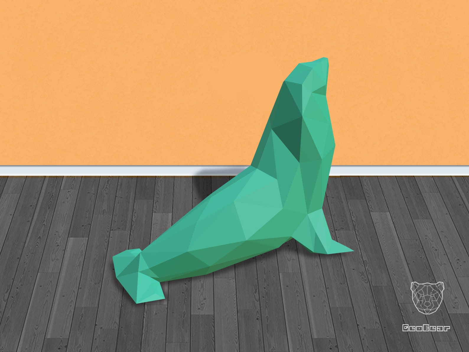 Low Poly Sea Lion Papercraft Template- Geometric Seal, Abstract Seal ...