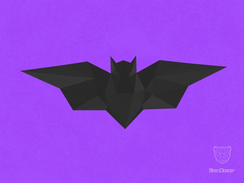 Low Poly Bat Papercraft Template Geometric Bat, Abstract Bat DIY PDF ...