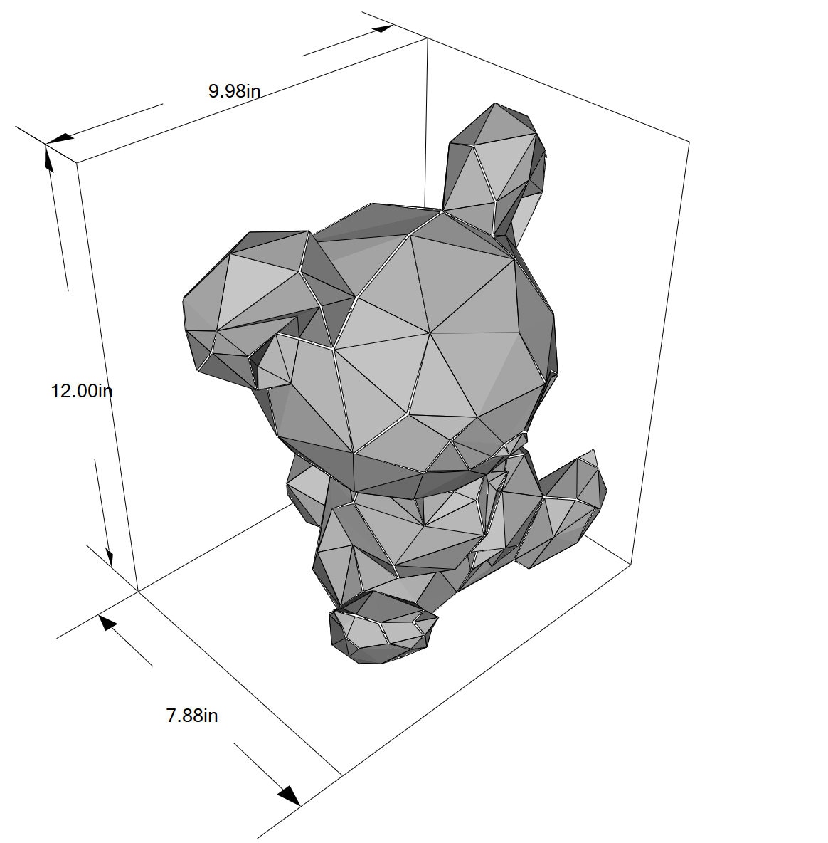 Geometric Teddy Bear Papercraft, Low Poly Teddybear, Papercraft Baby ...