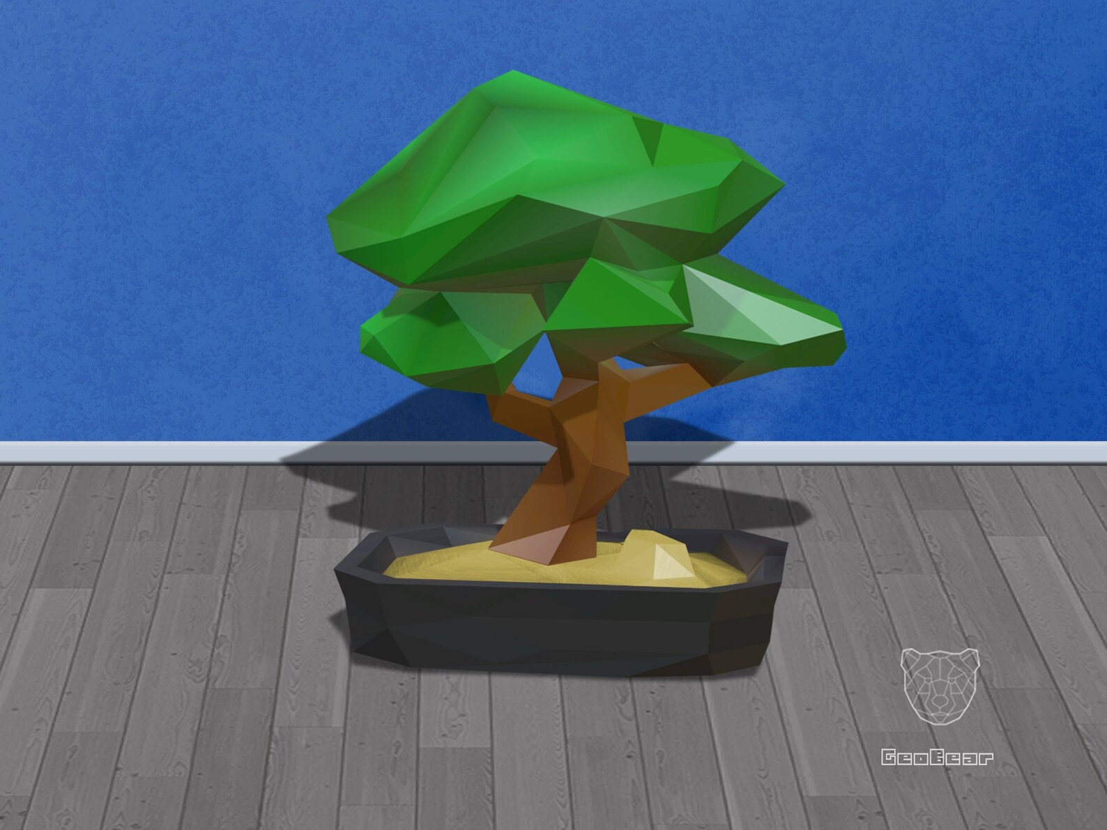 Papercraft Low Poly Bonsai Tree - Geometric Tree, Abstract Bonsai - DIY ...