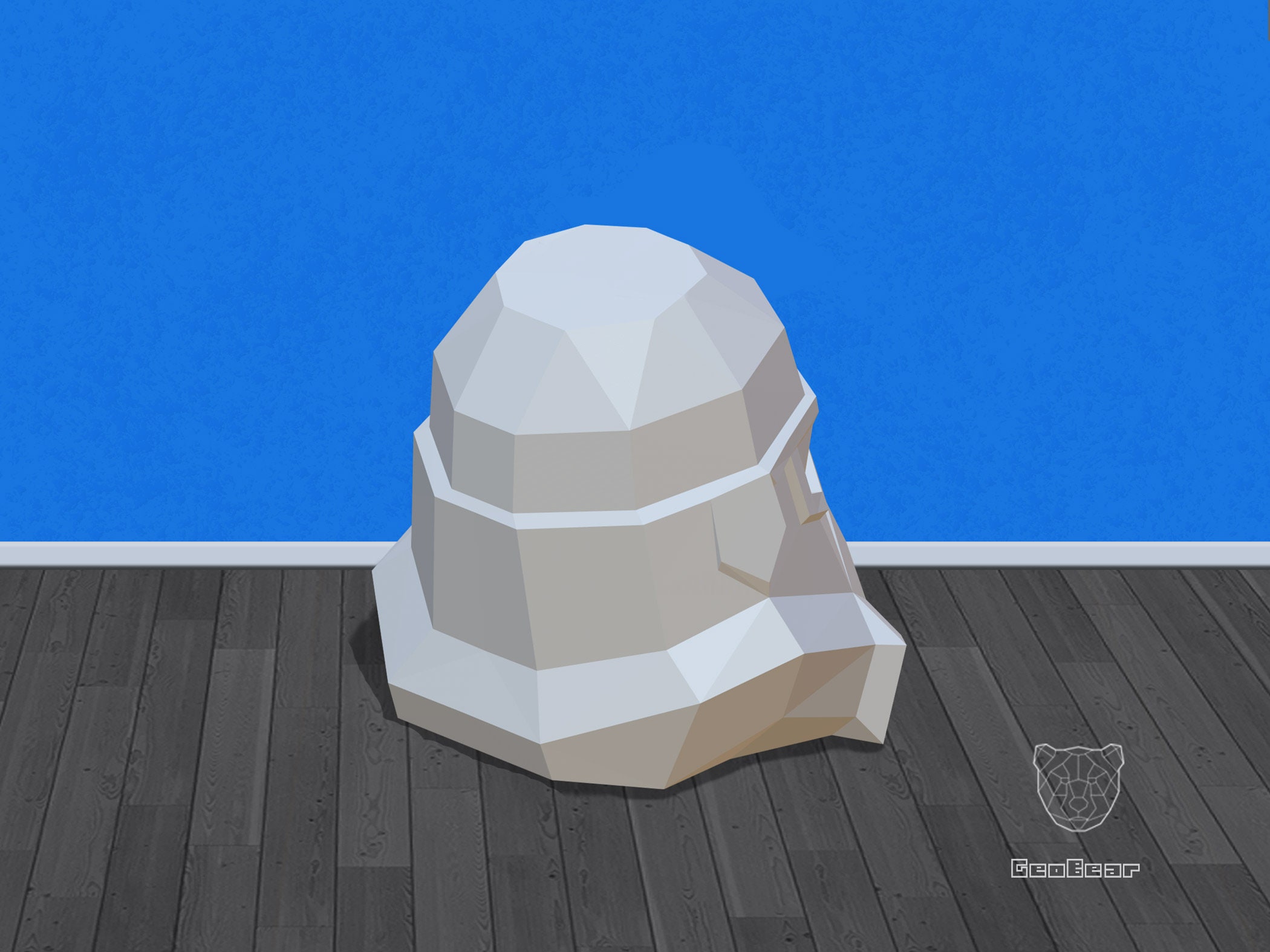 Low Poly Storm Trooper Helmet Papercraft Template- Geometric Storm ...
