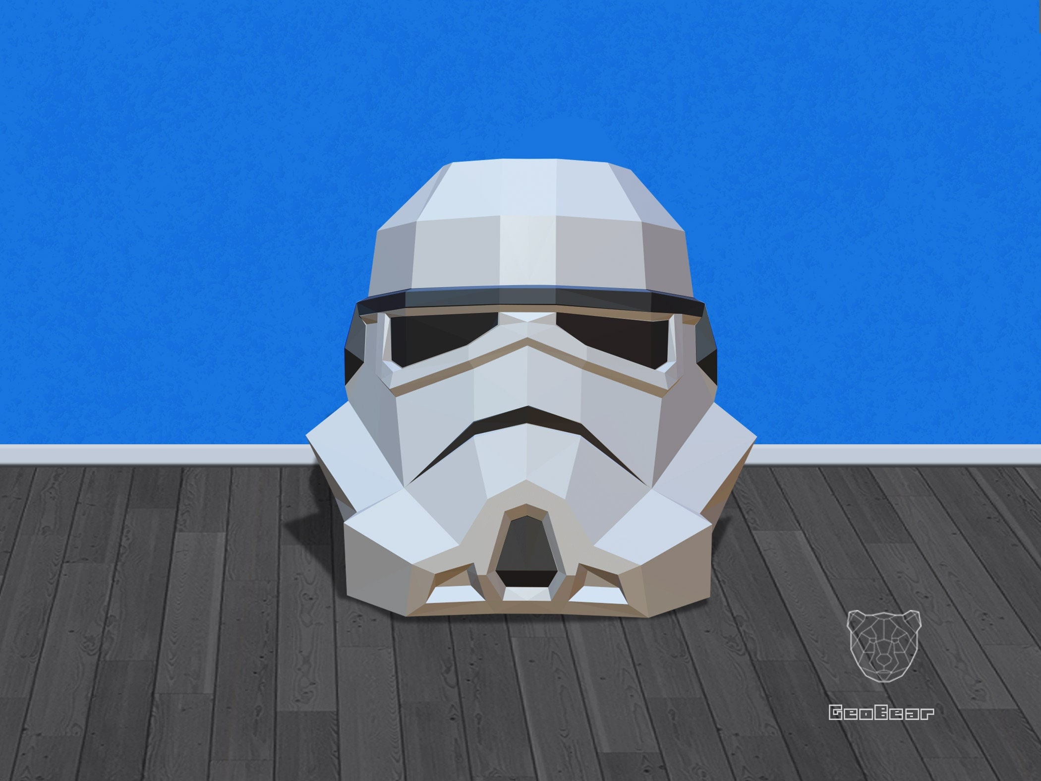 Low Poly Storm Trooper Helmet Papercraft Template- Geometric Storm ...