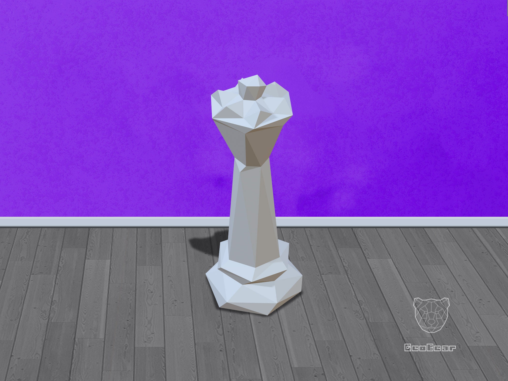 Papercraft Queen Chess Piece Template- Geometric Low Poly Queen Chess ...