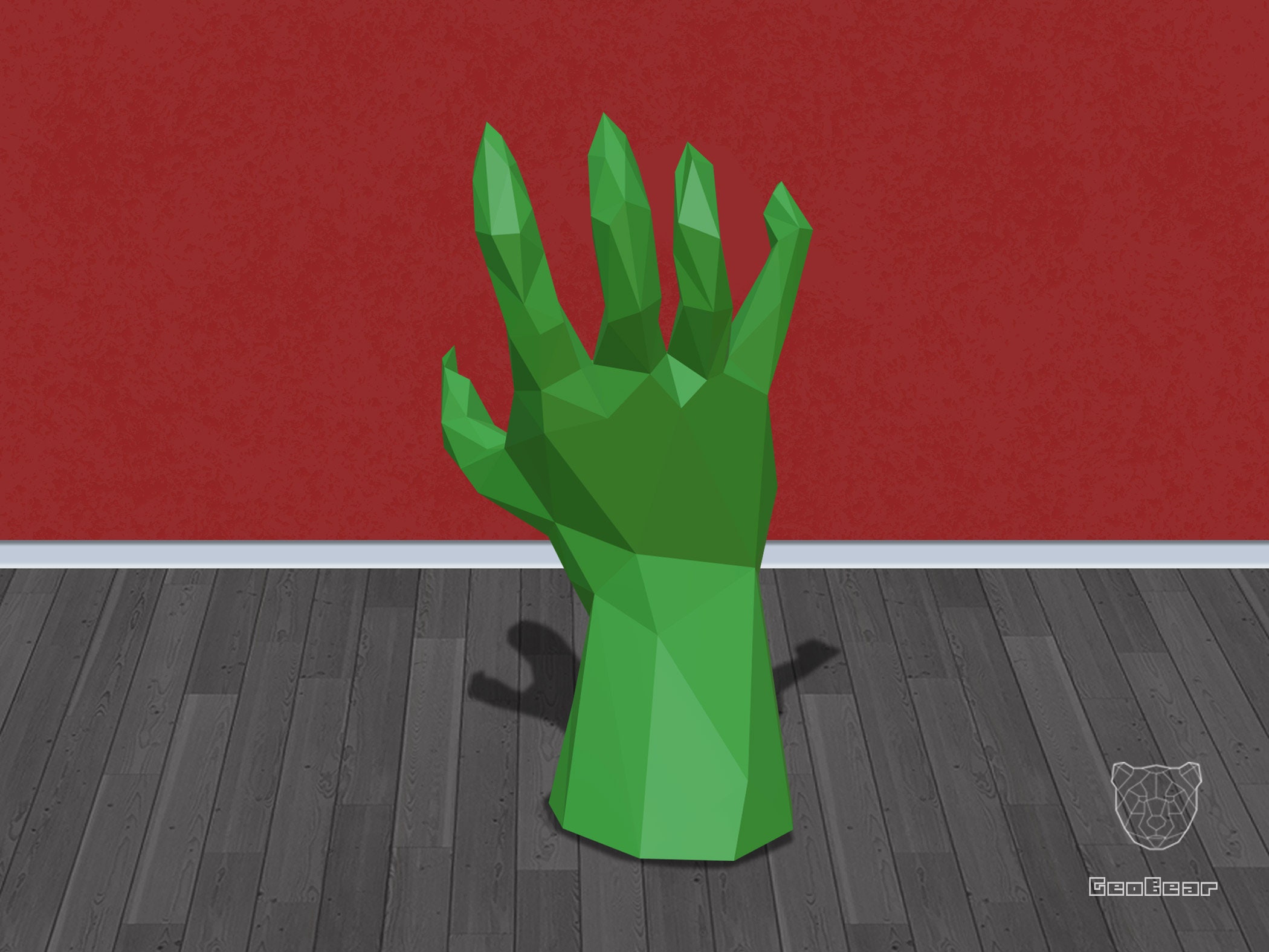 Low Poly Monster Hands Papercraft Template- Geometric Hands, Abstract ...