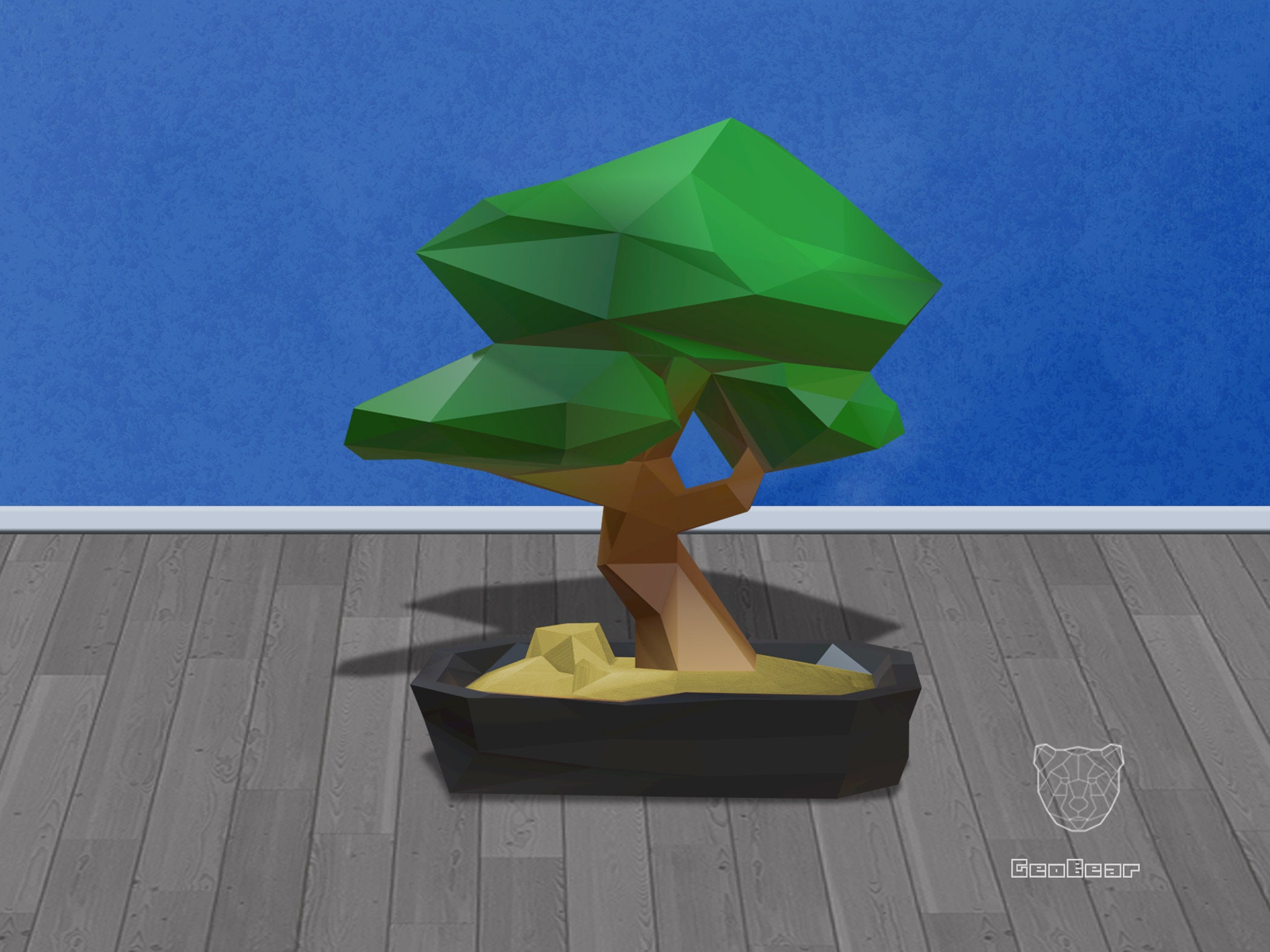 Papercraft Low Poly Bonsai Tree - Geometric Tree, Abstract Bonsai - DIY ...