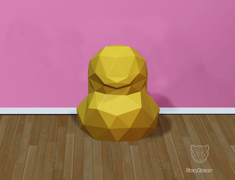 Geometric Rubber Duckie Papercraft Low Poly Duck PDF - Etsy