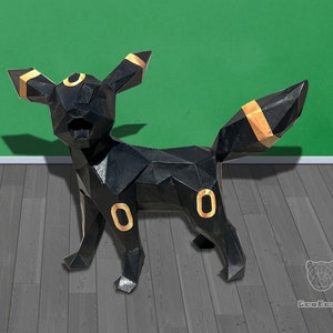 Geometric Umbreon Papercraft, Low Poly Umbreon, Papercraft Pokemon PDF ...