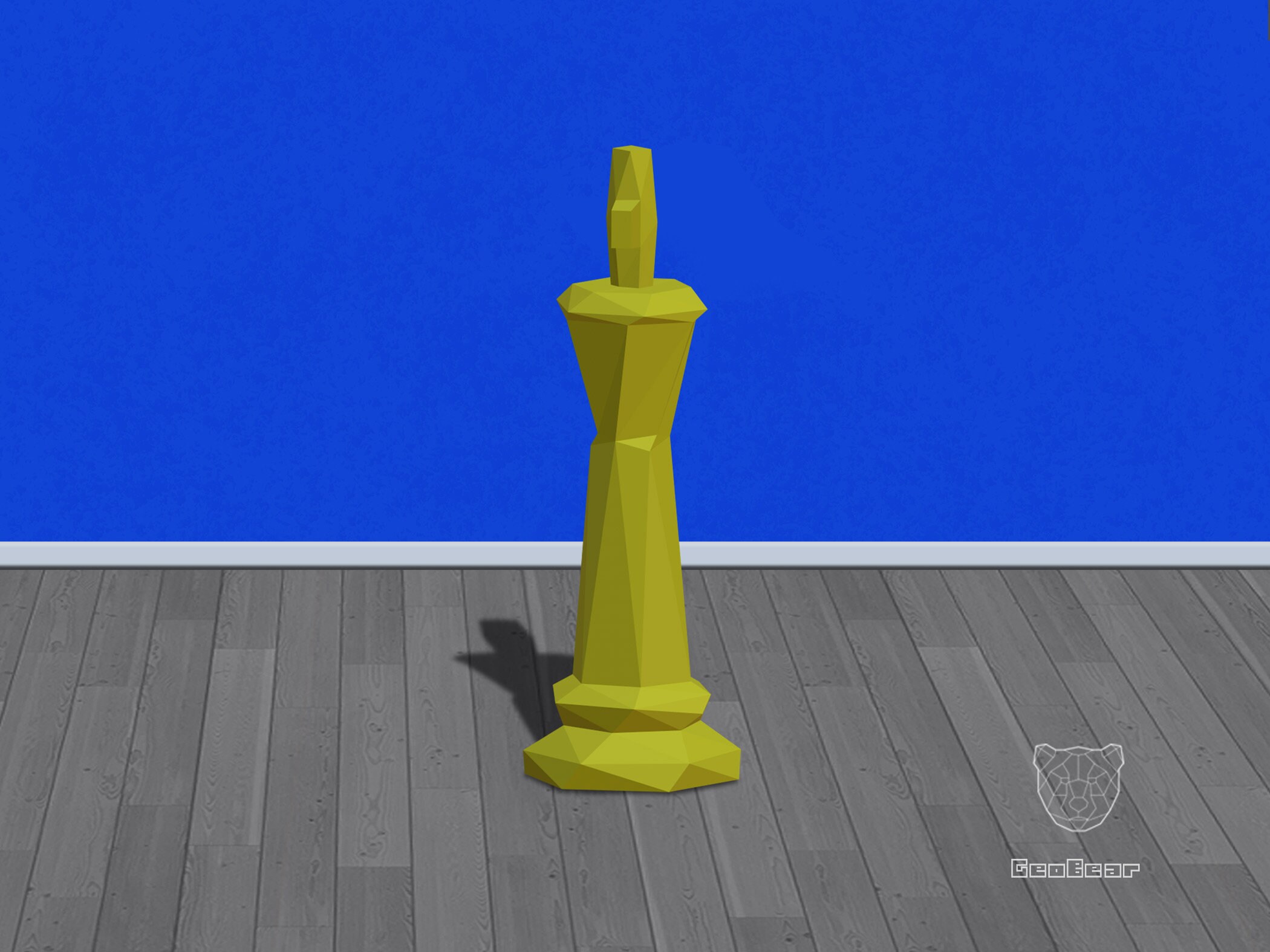 Papercraft King Chess Piece Template- Geometric Low Poly King Chess ...