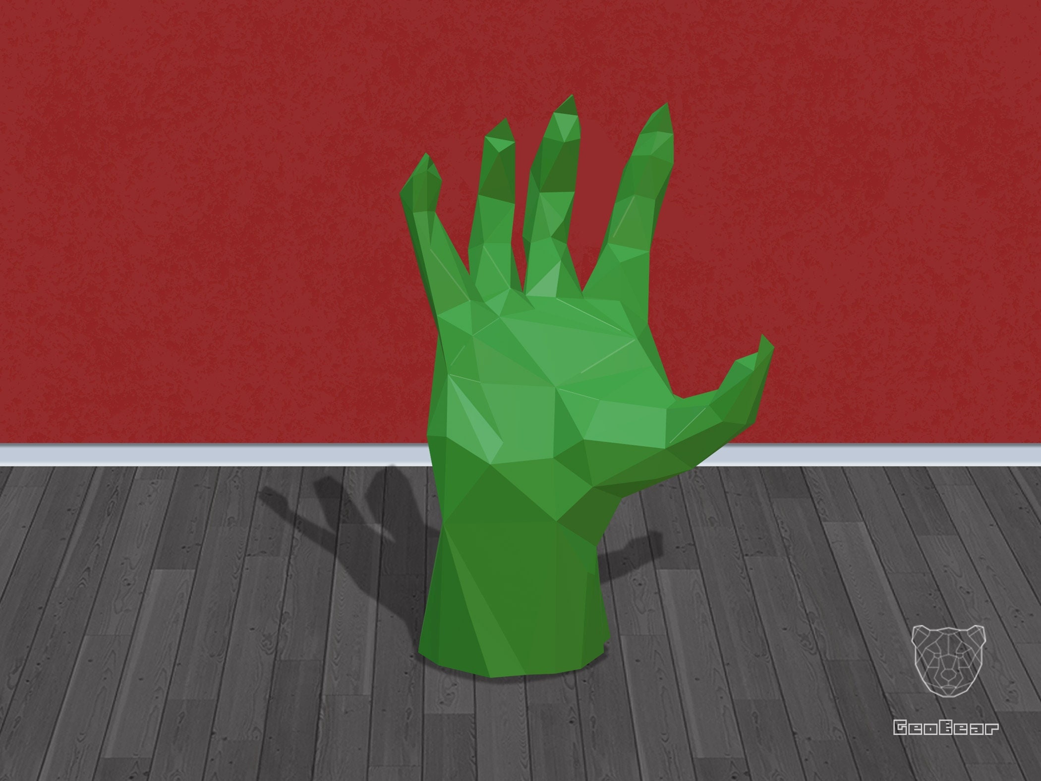 Low Poly Monster Hands Papercraft Template- Geometric Hands, Abstract ...
