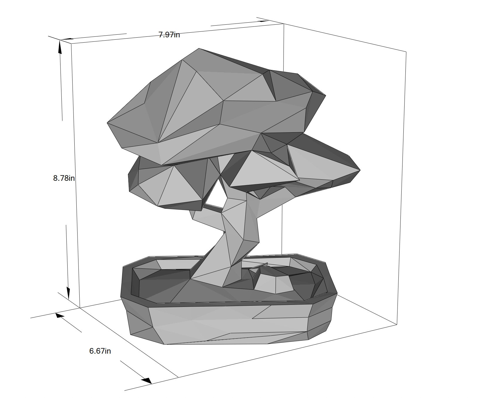 Papercraft Low Poly Bonsai Tree Geometric Tree, Abstract Bonsai DIY PDF ...