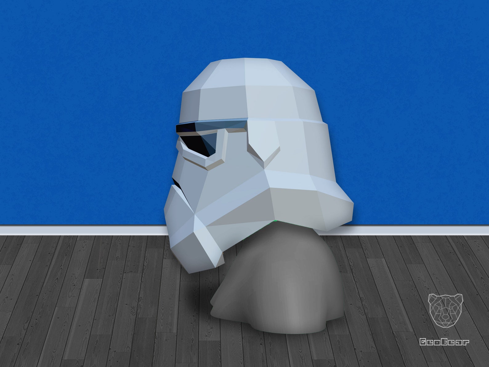 Low Poly Storm Trooper Mask Helmet Papercraft Template Geometric Storm ...