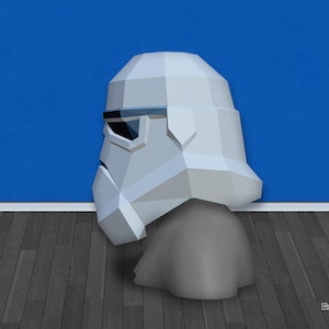 Low Poly Storm Trooper Mask Helmet Papercraft Template Geometric Storm ...