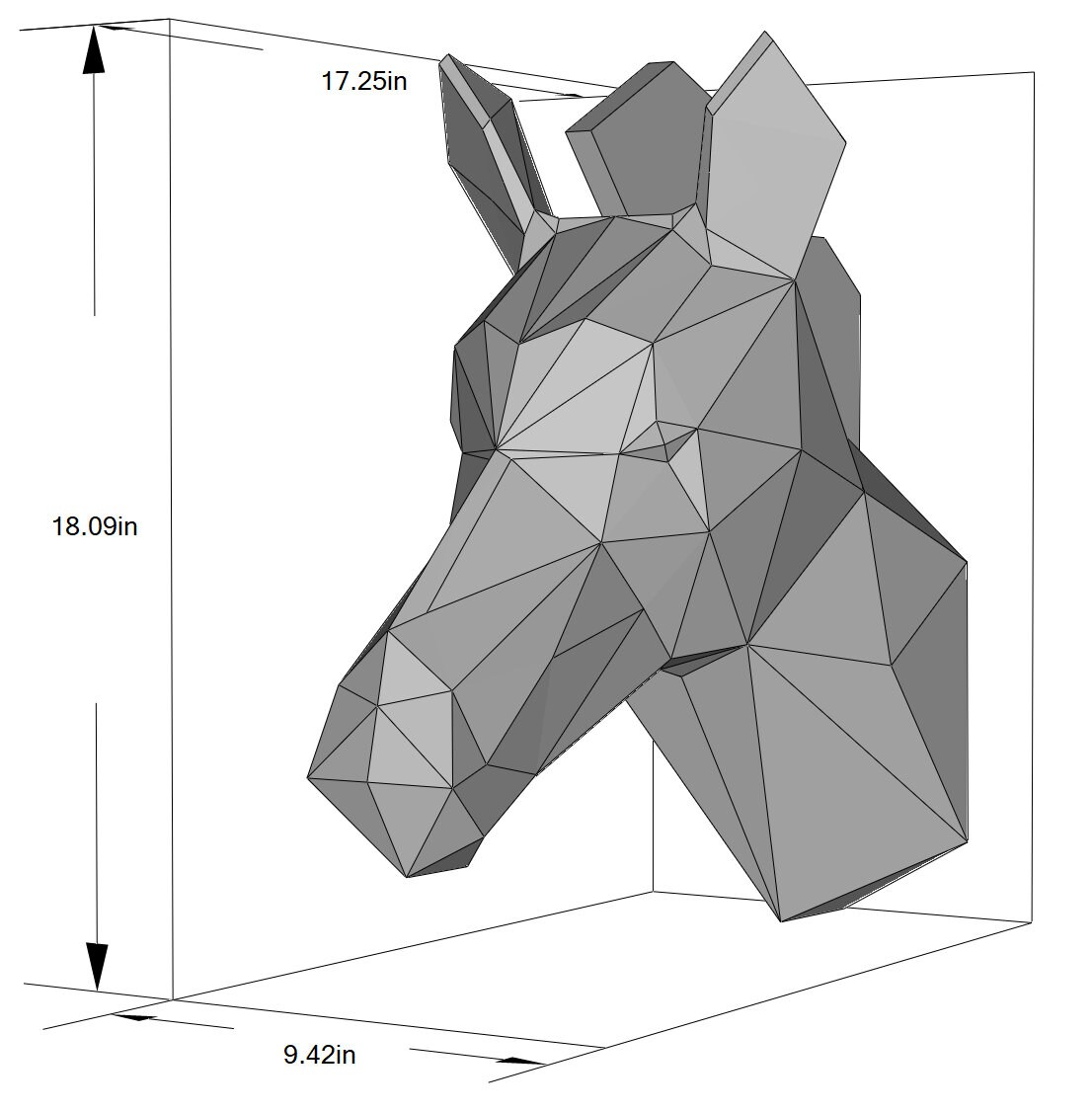 Geometric Paper Craft Zebra, 3D Low Poly Zebra, PDF TEMPLATE, Paper ...