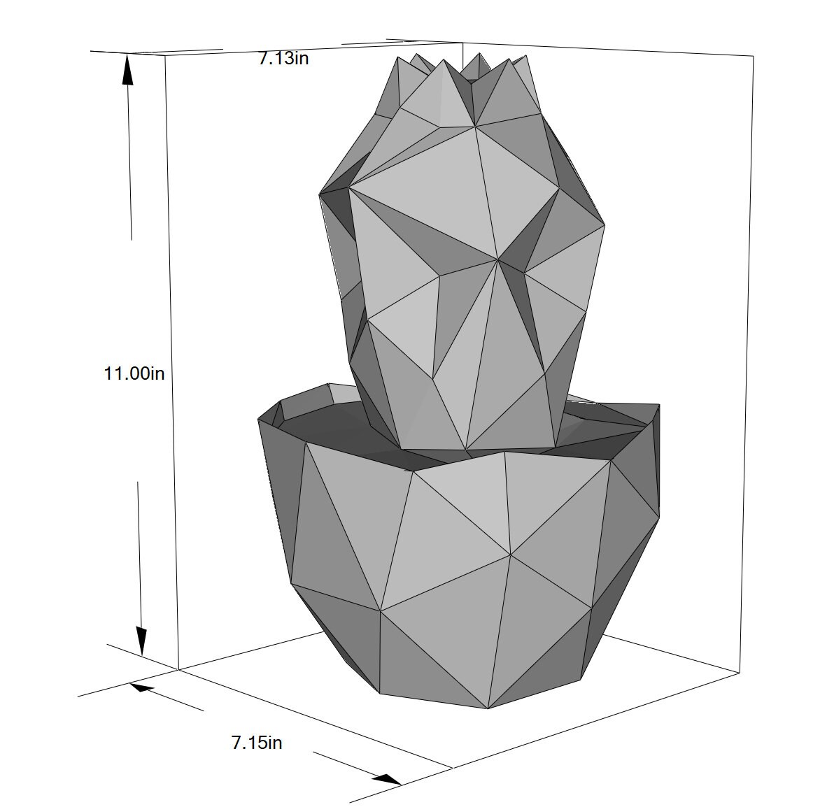Low Poly Barrel Cactus Plant Papercraft Template- Geometric Barrel ...