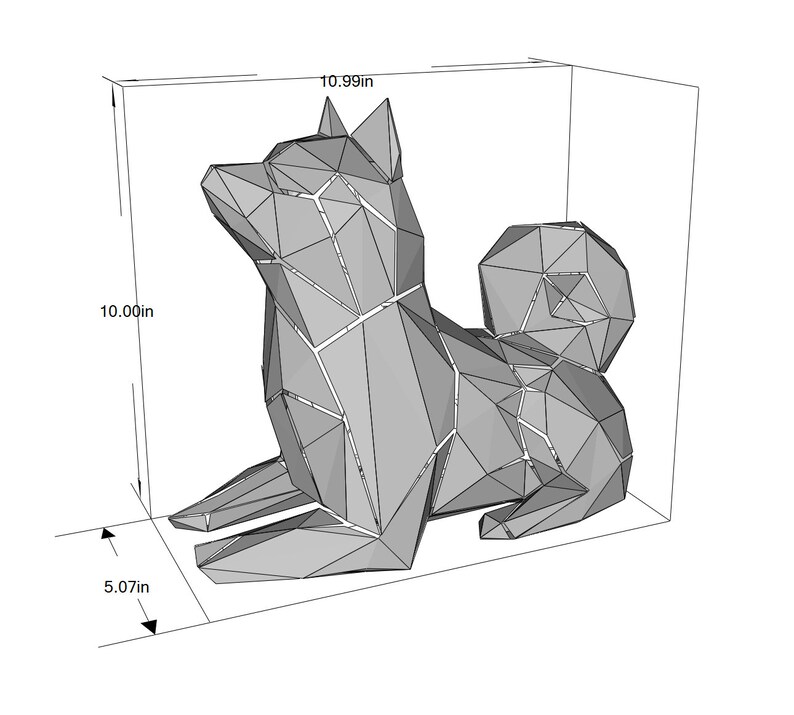 Low Poly Papercraft Shiba Inu Geometric Shiba Inu PDF - Etsy